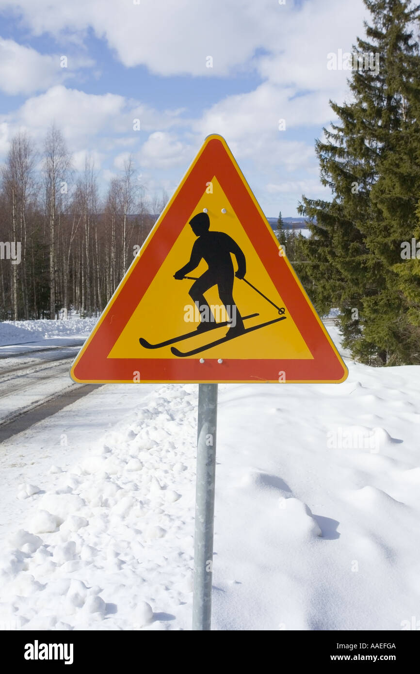 Ski track traffic sign hi-res stock photography and images - Alamy