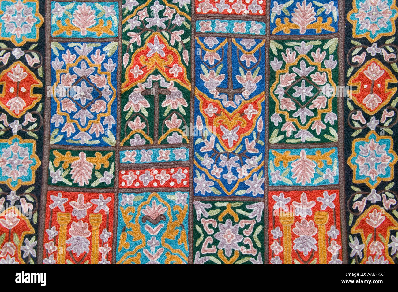 Kashmir embroidery, Ladakh, India Stock Photo - Alamy