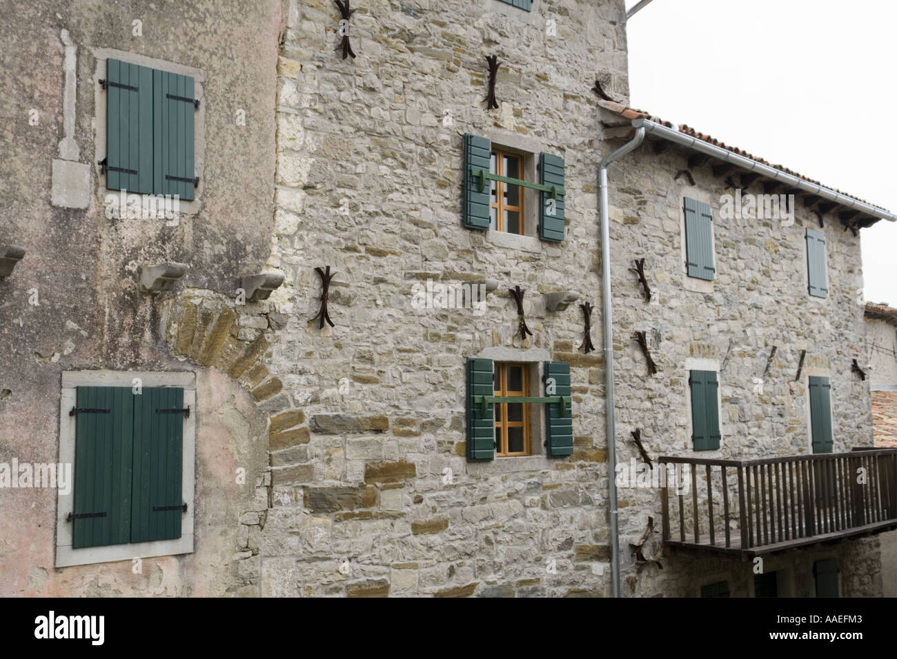 Traditional architecture stone houses in Kotle in Istria Croatia ...