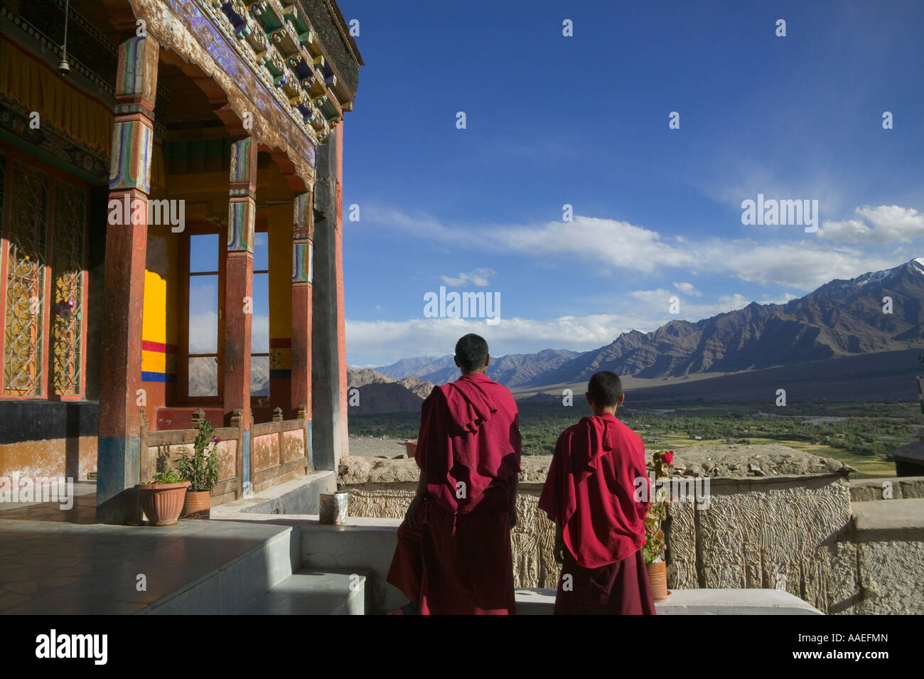 Two monks in Thiksey Gompa, Ladakh, India Stock Photo - Alamy