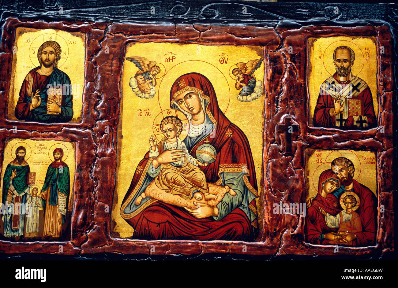 Greek Orthodox Devotional Icons Shop Plaka Athens Greece Stock Photo ...