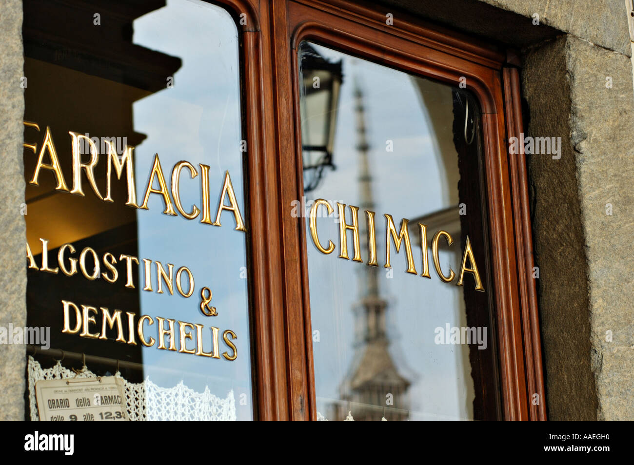 reflection in shop window, Turin Stock Photo - Alamy