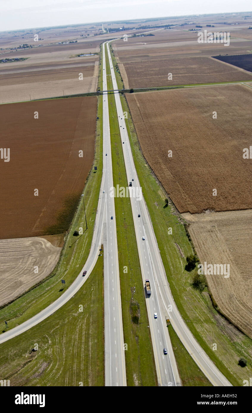 Aerial view of road Stock Photo - Alamy
