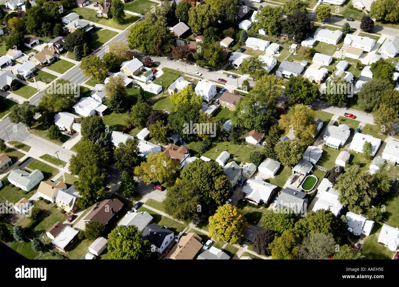 Aerial view of residential area Stock Photo - Alamy
