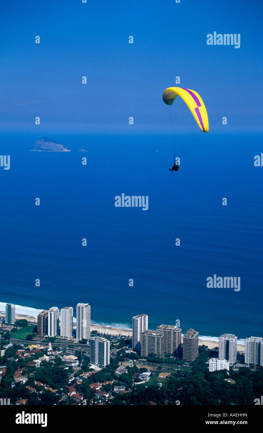 Parachuter over Leblon Beach Rio de Janeiro Brazil Stock Photo - Alamy
