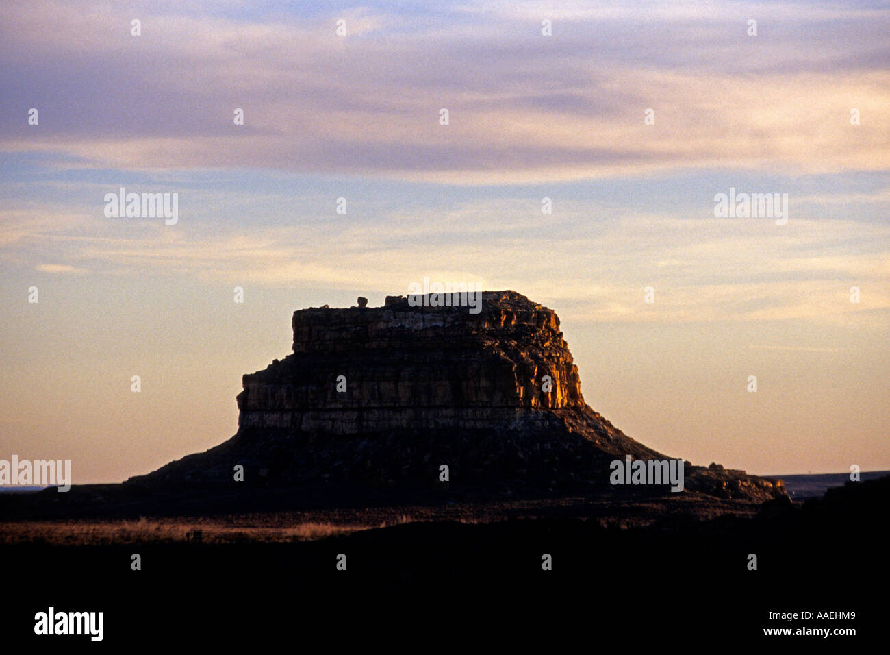 Fajada Butte at sunset Chaco Culture National Historical Park, Chaco ...