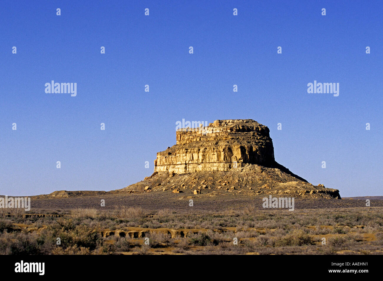 Fajada Butte rises from the desert floor at Chaco Culture National ...