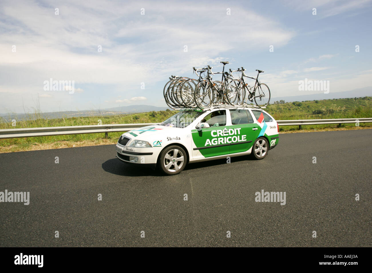 Cycling team cars of the Giro d'italic 2005 Stock Photo - Alamy