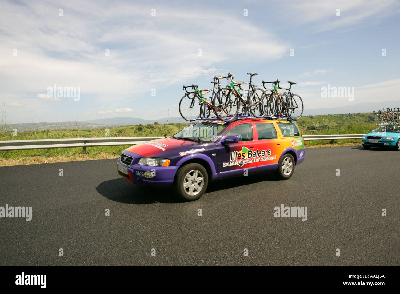 Cycling team cars of the Giro d'italic 2005 Stock Photo - Alamy