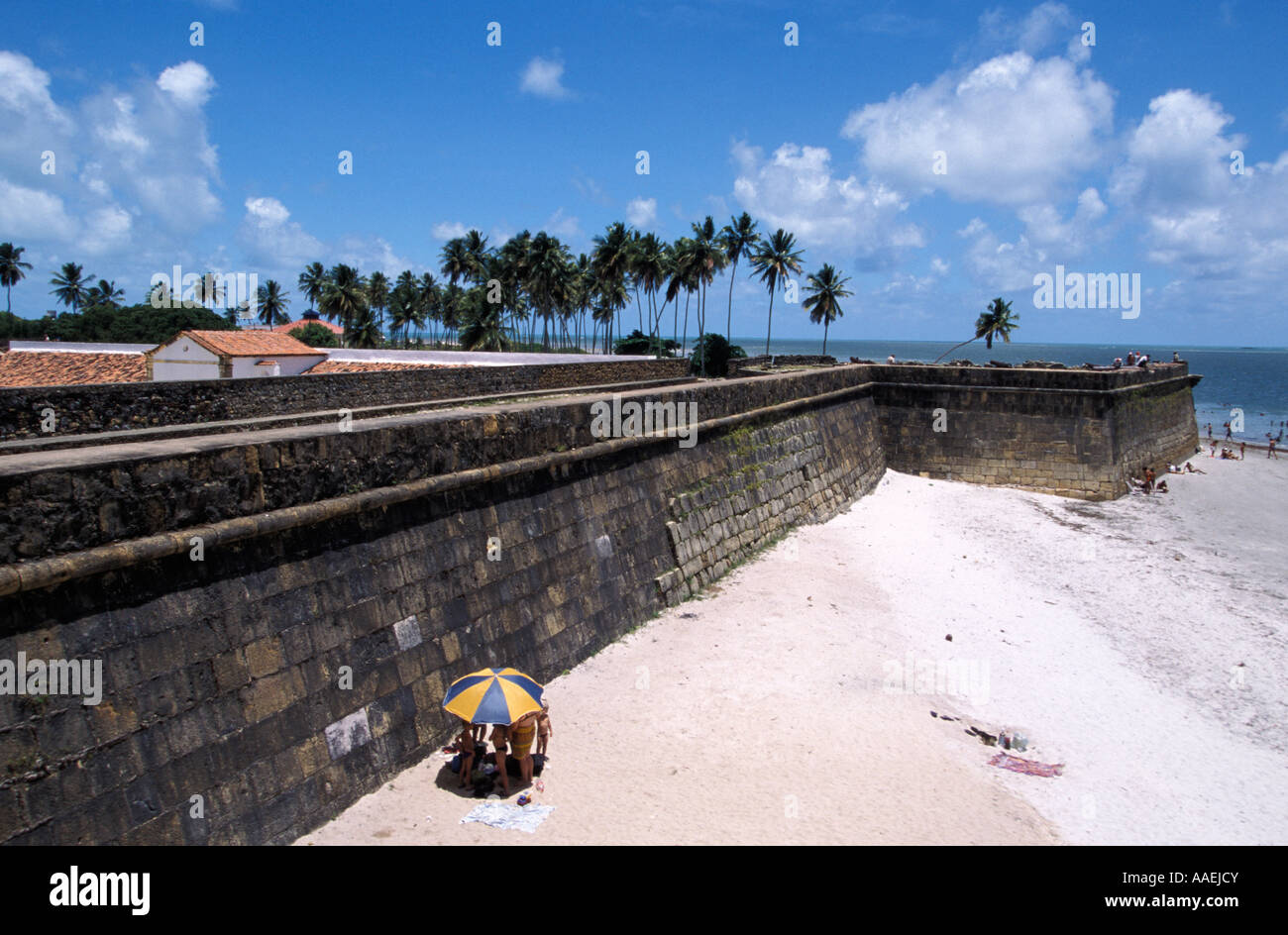Defense wall of Fort Orange Ilha Itamaraca Pernambuco Brazil Stock ...