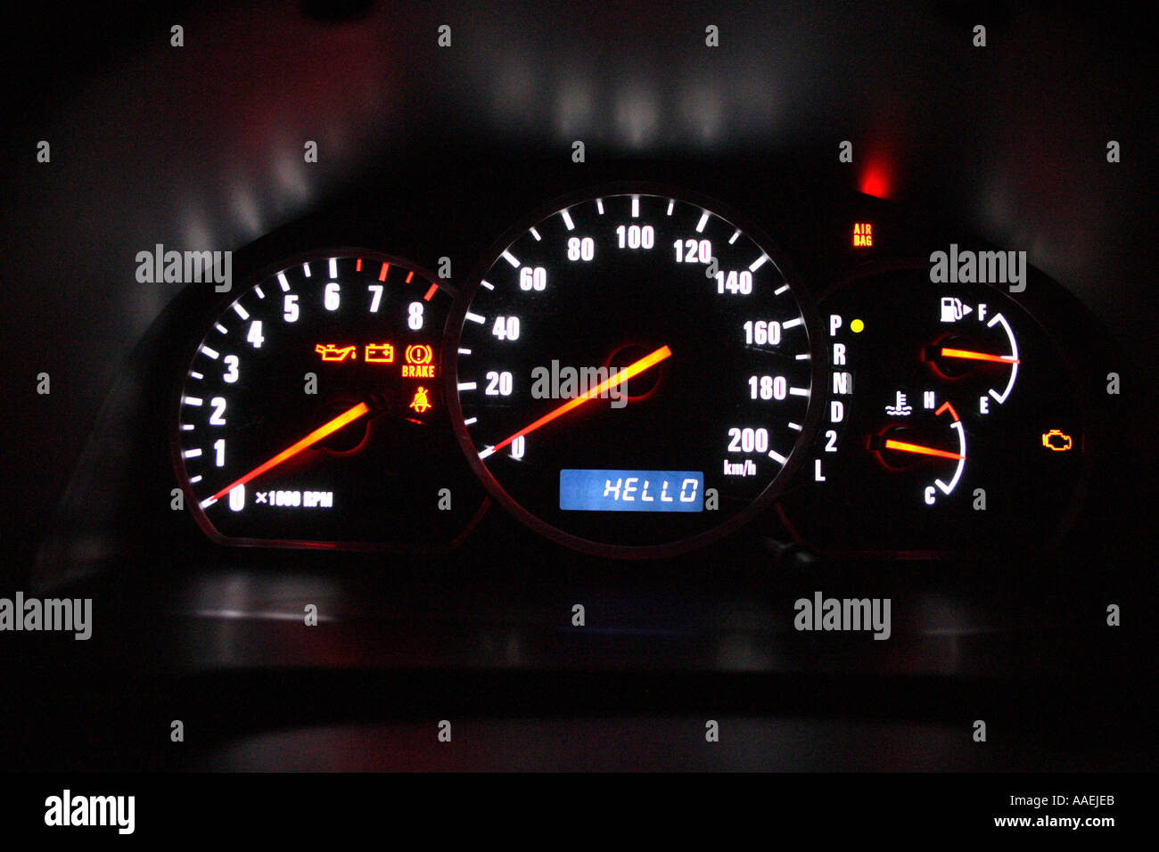 CAR SPEEDOMETER AT NIGHT TIME BAPD1907 Stock Photo - Alamy