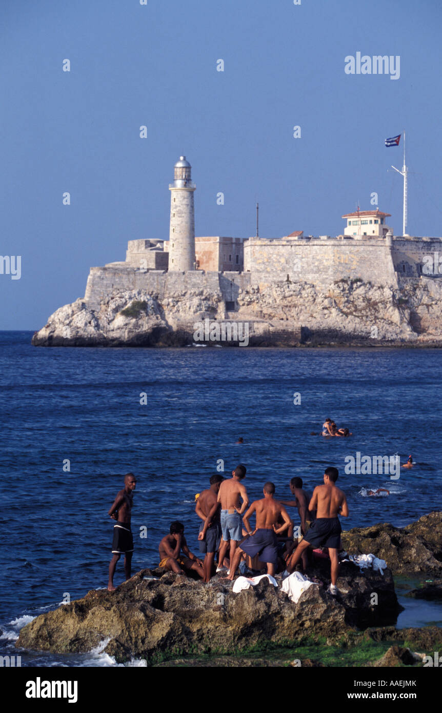 View to Morro Castle from Malecon Havana Cuba Caribbean Stock Photo - Alamy