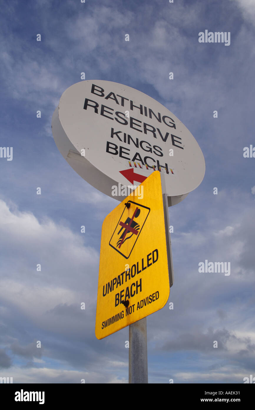 WARNING SIGN SUNSHINE COAST BEACH QUEENSLAND AUSTRALIA BAPD1958 Stock ...