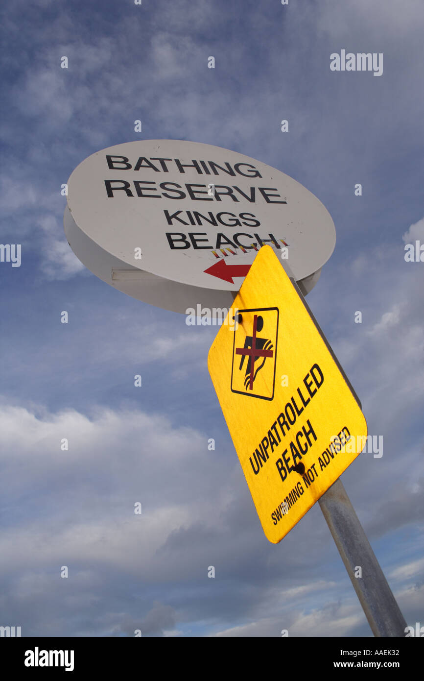 WARNING SIGN SUNSHINE COAST BEACH QUEENSLAND AUSTRALIA BAPD1959 Stock ...