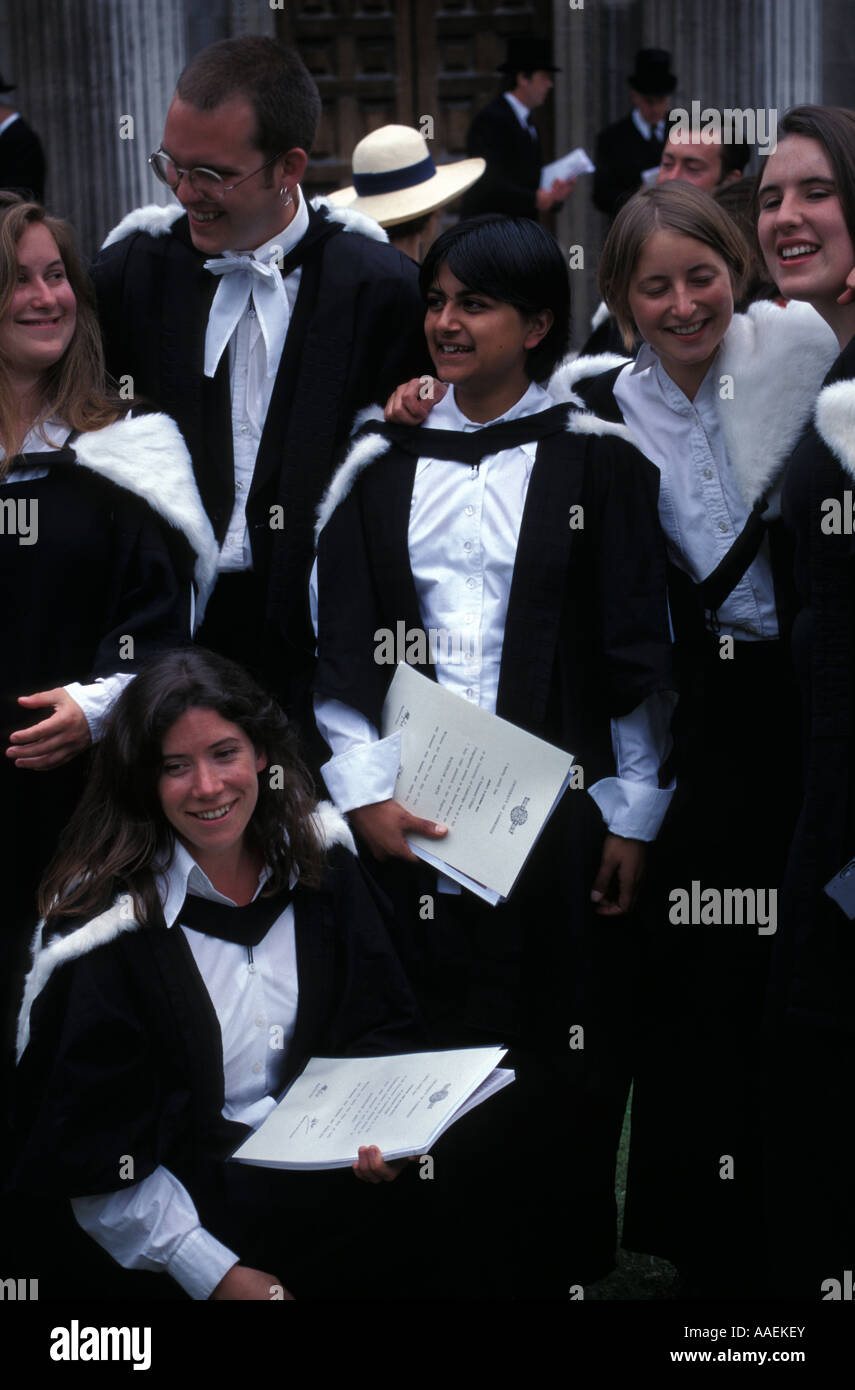 Students celebrating Graduation Day Cambridge Cambridgeshire England ...