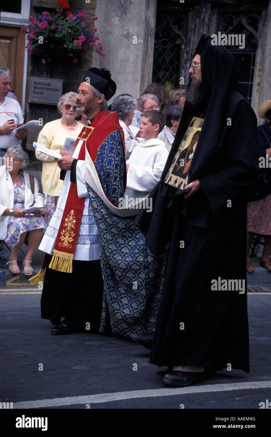Anglican Procession Glastonbury Somerset England United Kingdom Stock ...