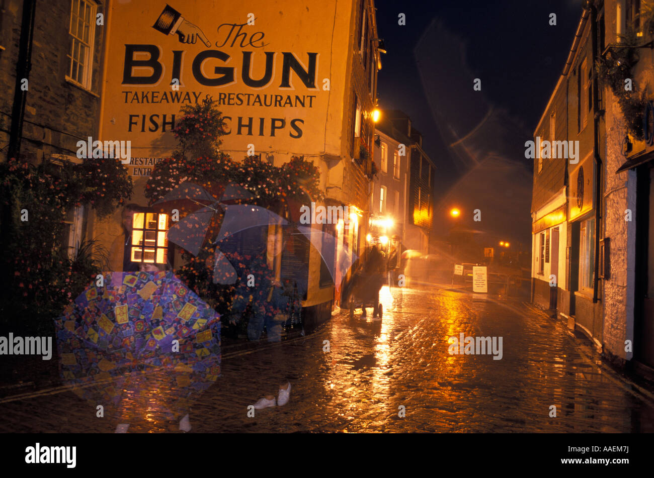 Cobblestone street Mevagissey Cornwall England United Kingdom Stock ...