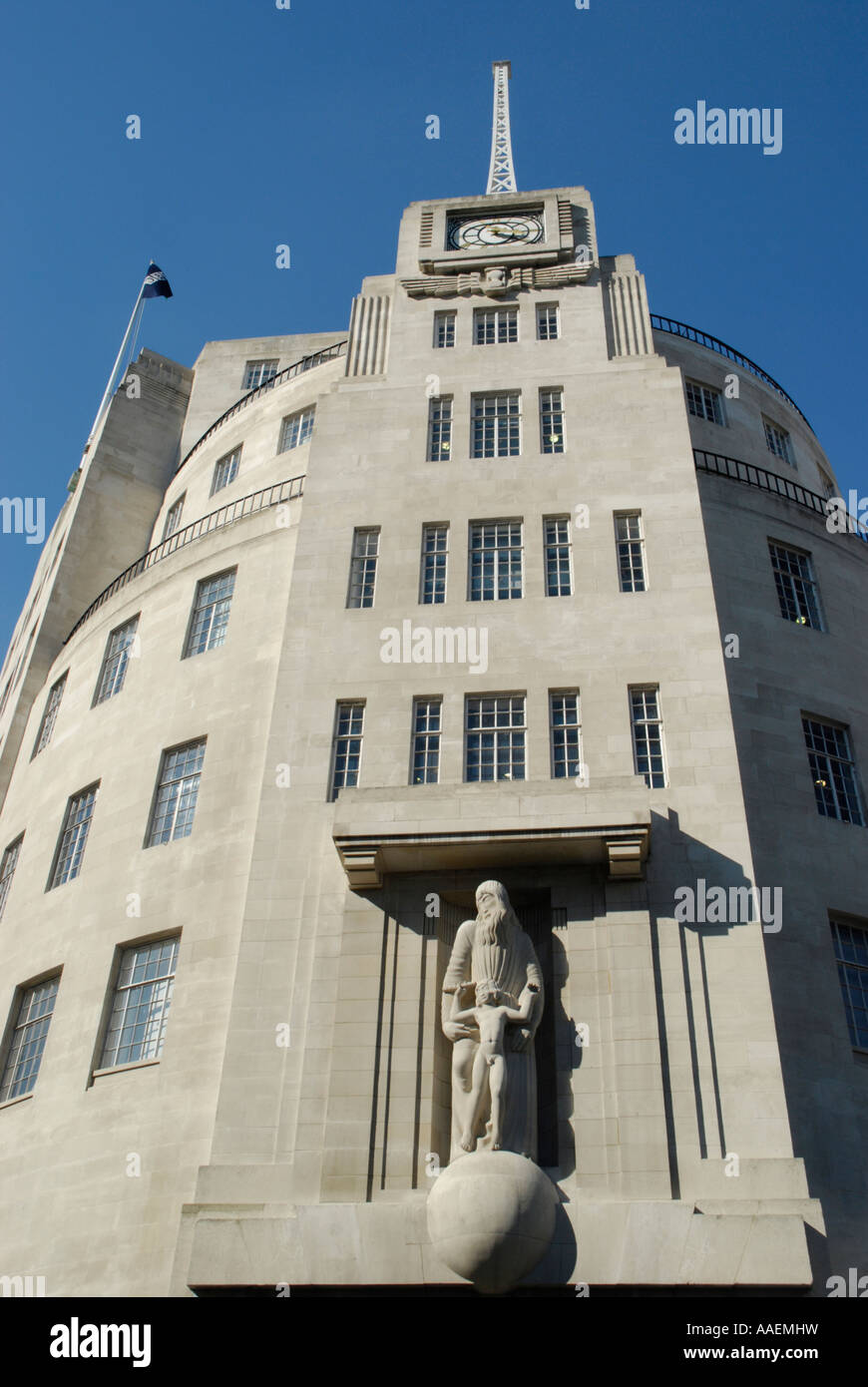 View of Broadcasting House the BBC's headquarters in Portland Place ...