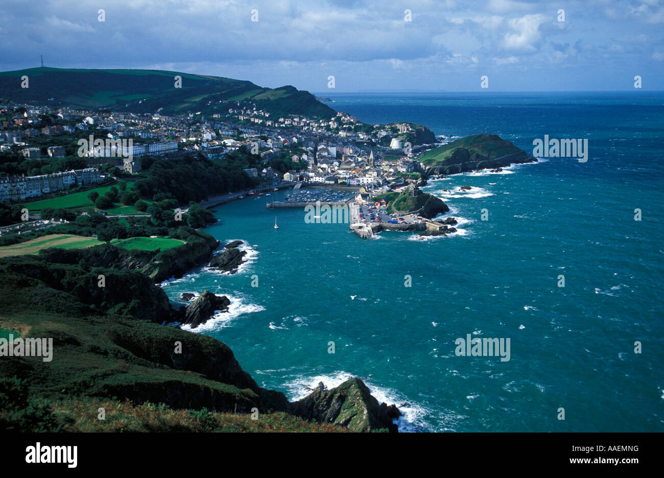 View over seaside resort Ilfracombe North Devon Devon England United ...