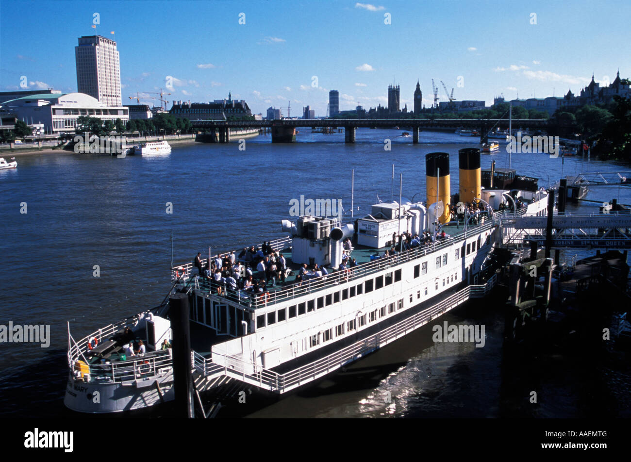 Floating restaurant Thames London London England United Kingdom Stock ...