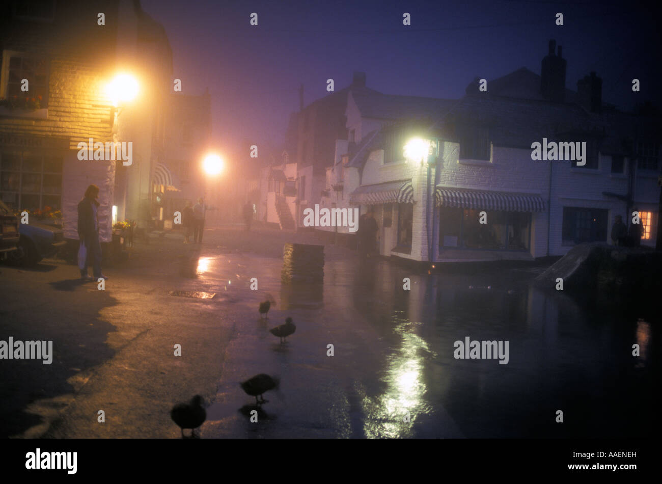 Flash Flood Polperro Cornwall England Stock Photo - Alamy