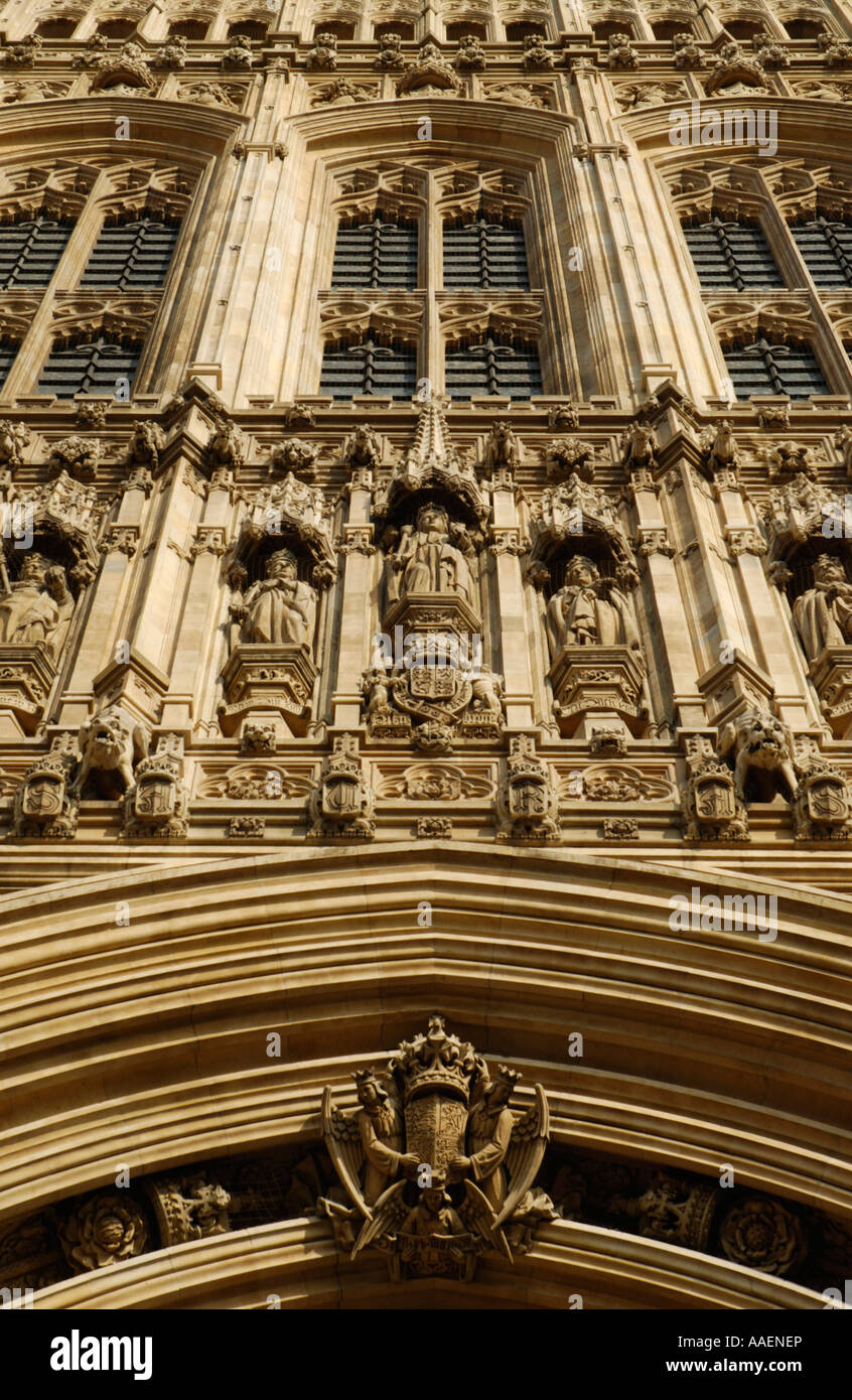 Close up of exterior of the Houses of Parliament London England Stock ...