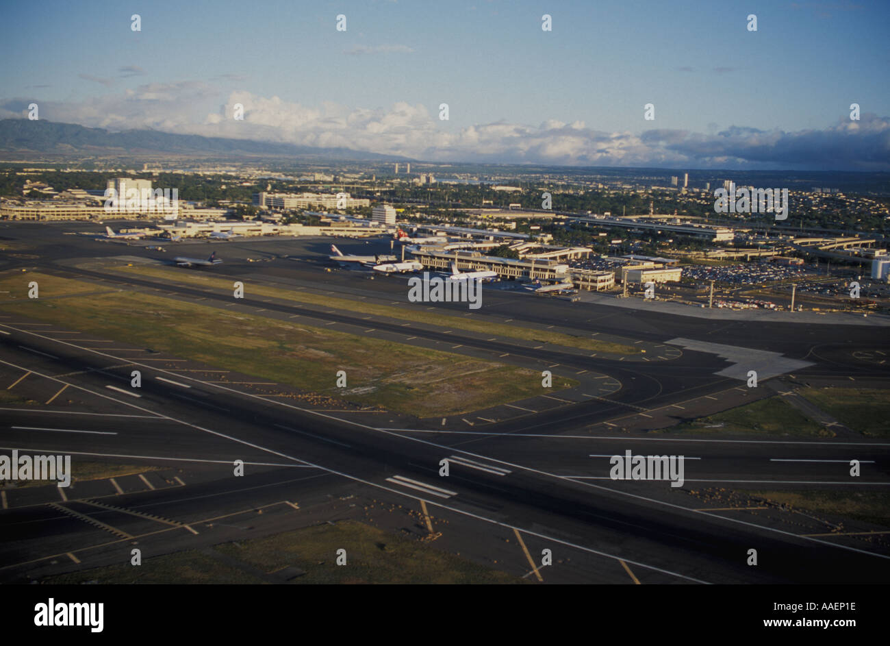 Aerial of Honolulu International Airport Honolulu Oahu Hawaii Stock ...