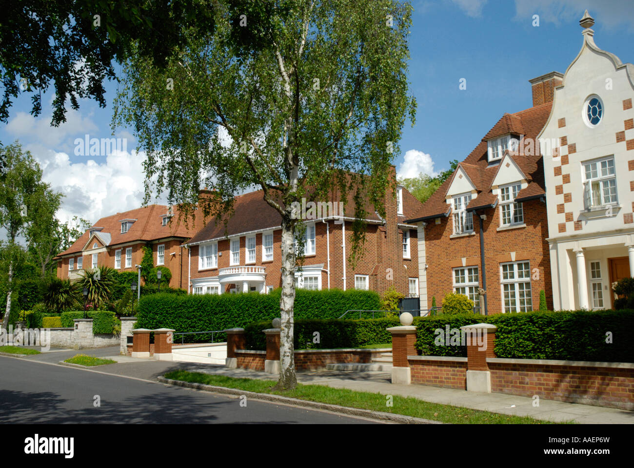 Houses in Winnington Road Hampstead Garden Suburb London England Stock ...