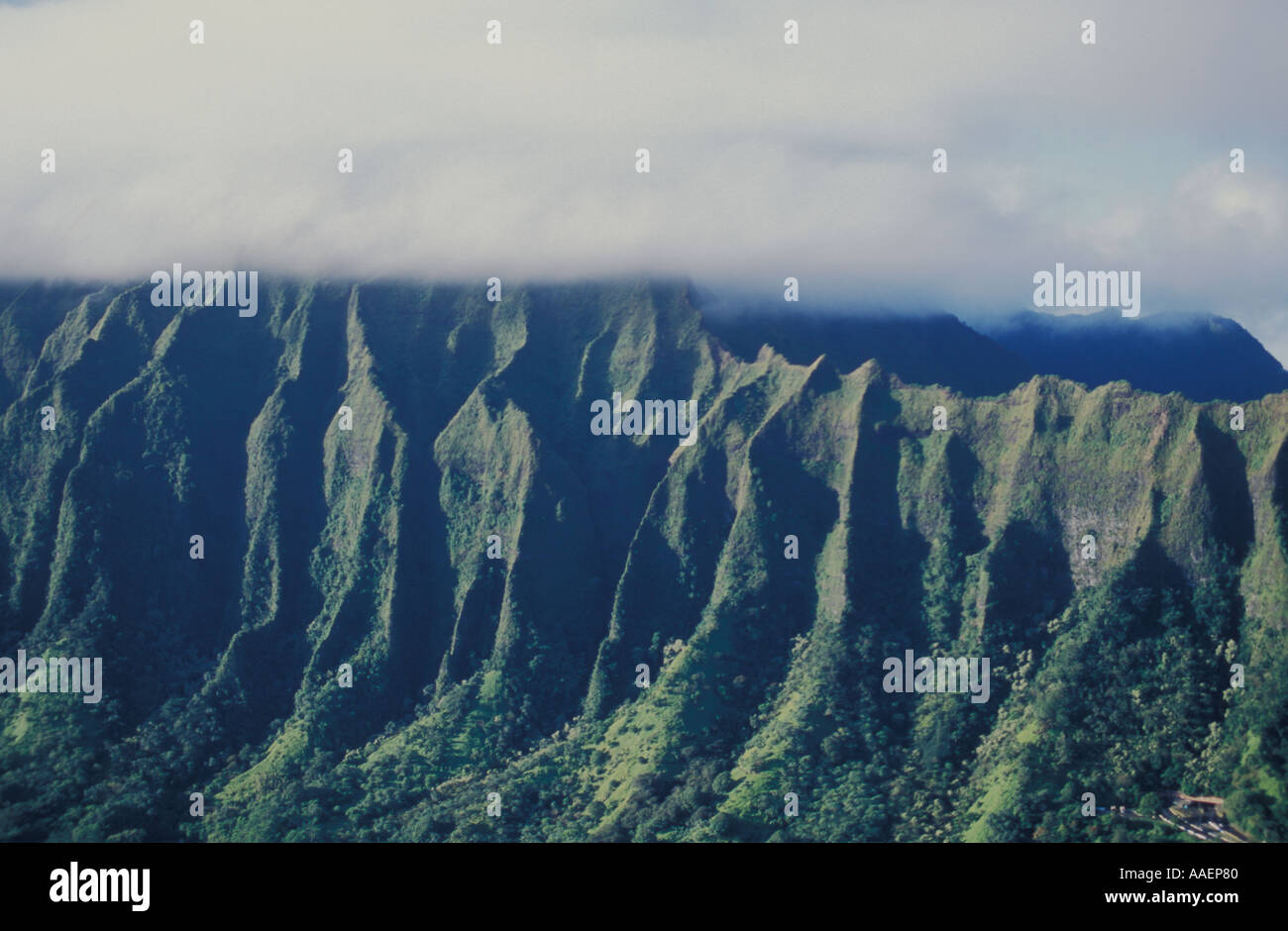 Aerial of Koolau Mountains, Oahu, Hawaii Stock Photo - Alamy
