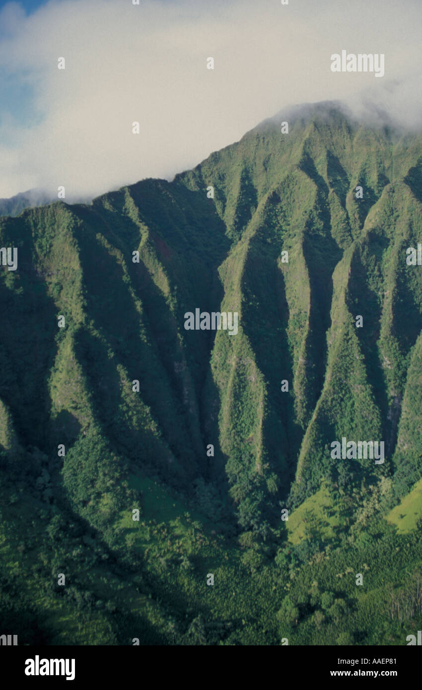 Aerial of Koolau Mountains, Oahu, Hawaii Stock Photo - Alamy