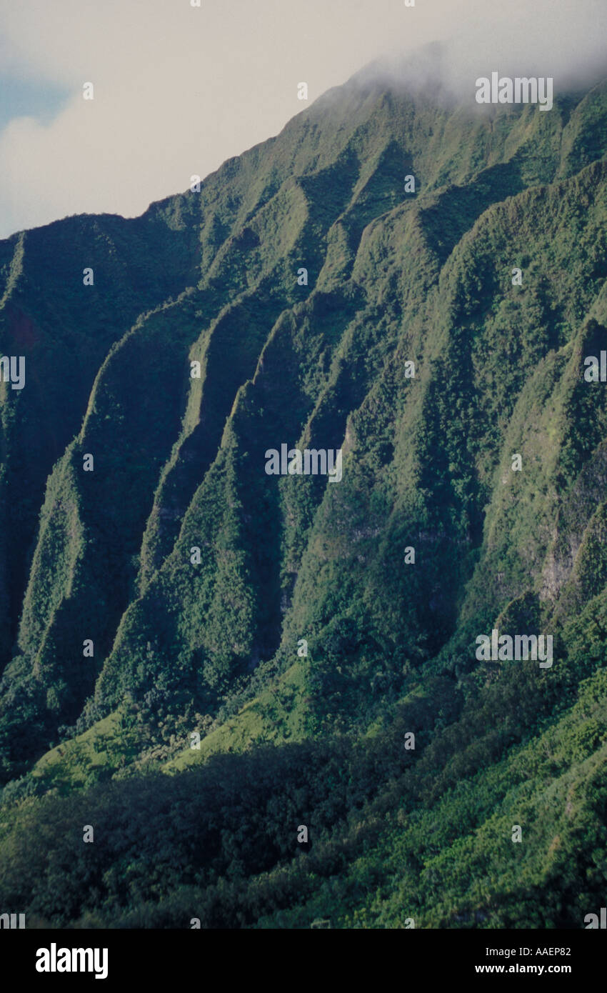 Aerial of Koolau Mountains, Oahu, Hawaii Stock Photo - Alamy