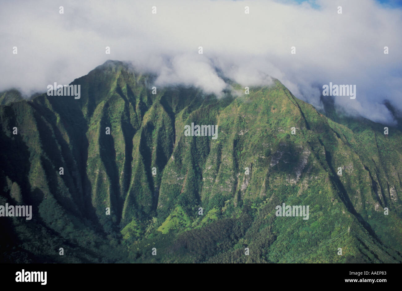 Aerial of Koolau Mountains, Oahu, Hawaii Stock Photo - Alamy