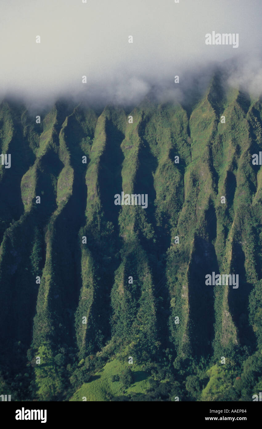 Aerial of Koolau Mountains, Oahu, Hawaii Stock Photo - Alamy