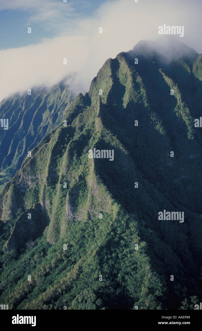Aerial of Koolau Mountains, Oahu, Hawaii Stock Photo - Alamy