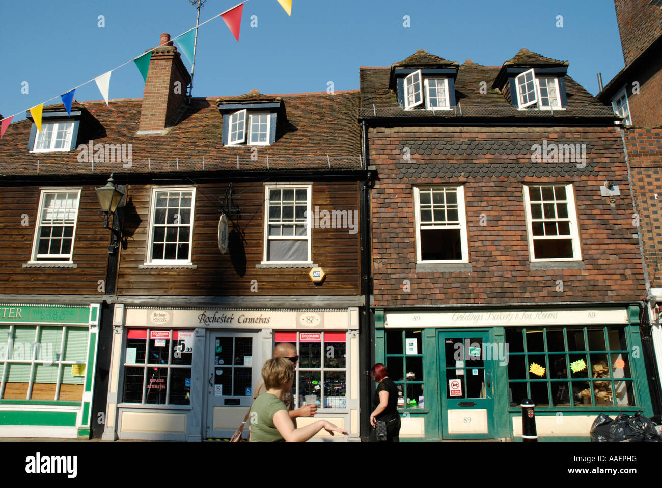 Historical buildings in Rochester High Street, Kent, England Stock ...