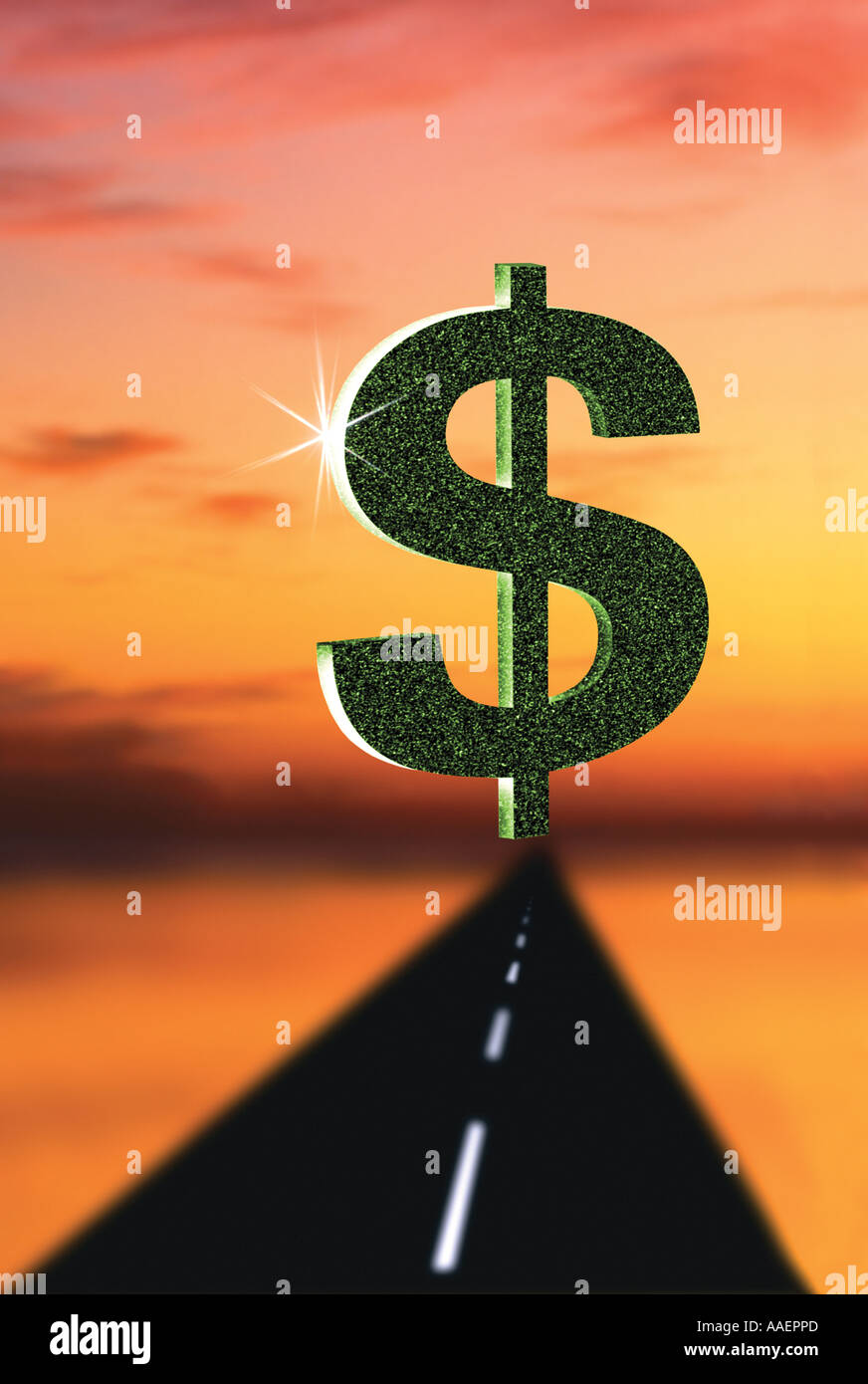 Dollar sign Road to riches and wealth Stock Photo - Alamy