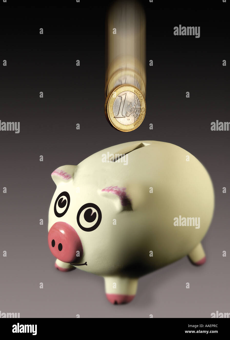 piggy bank with Euro coin Stock Photo - Alamy