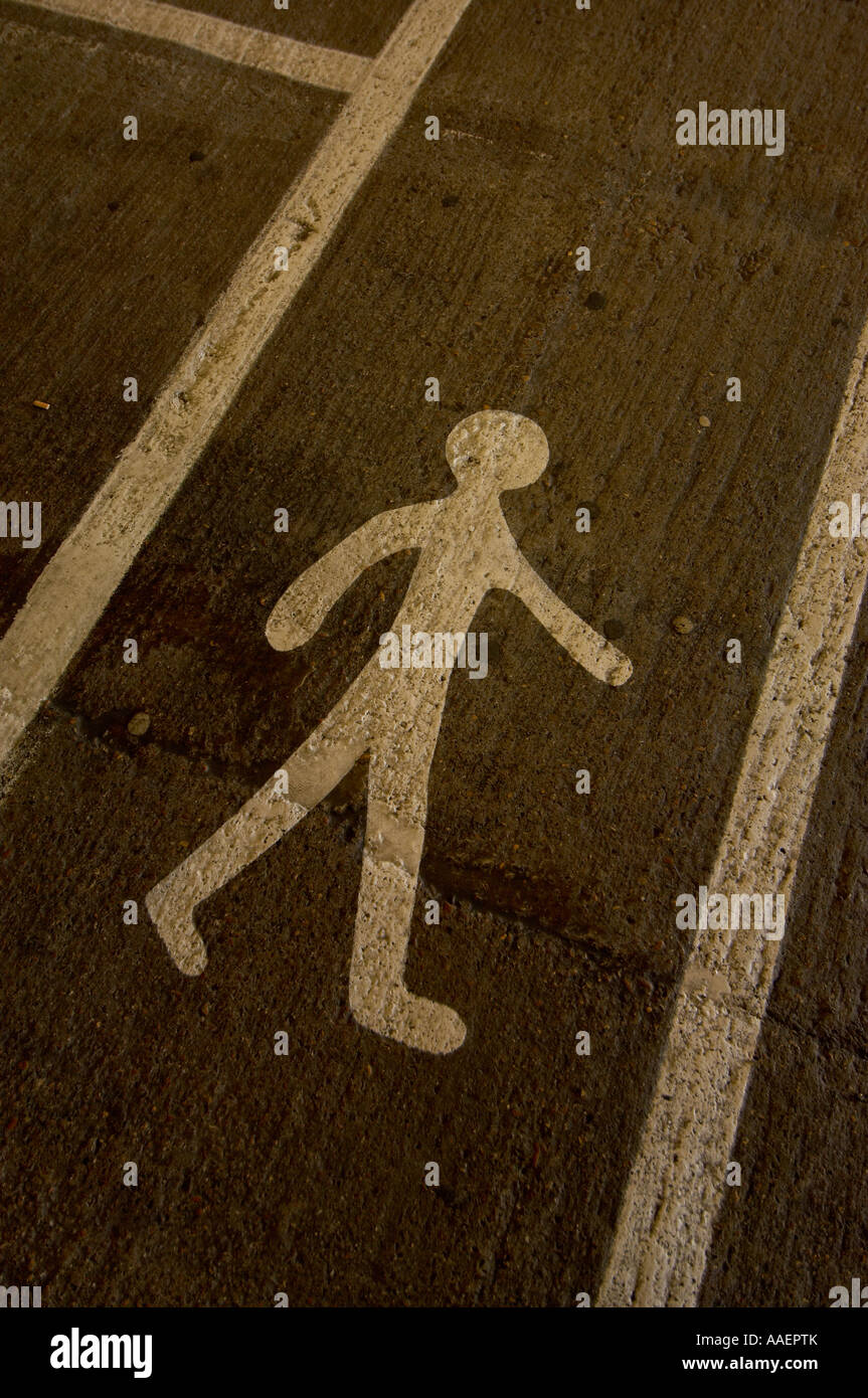 Pedestrian sign on ground Stock Photo - Alamy