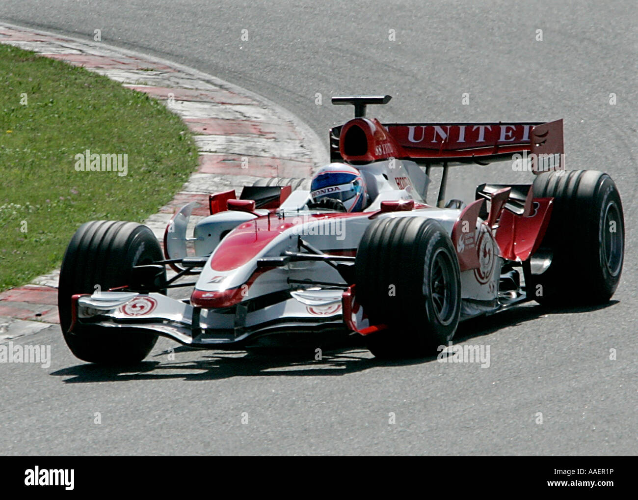 Anthony Davidson driving for Super Aguri at the 2007 Formula One Spanish Grand Prix at Montmelo ...
