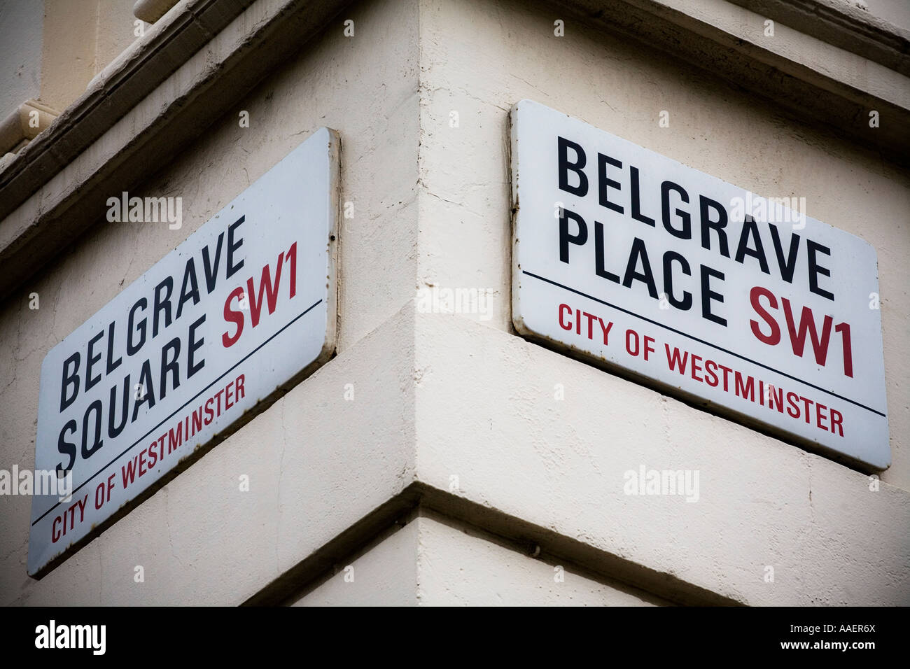 Belgrave Square and Belgrave place road signs Belgravia exclusive area ...