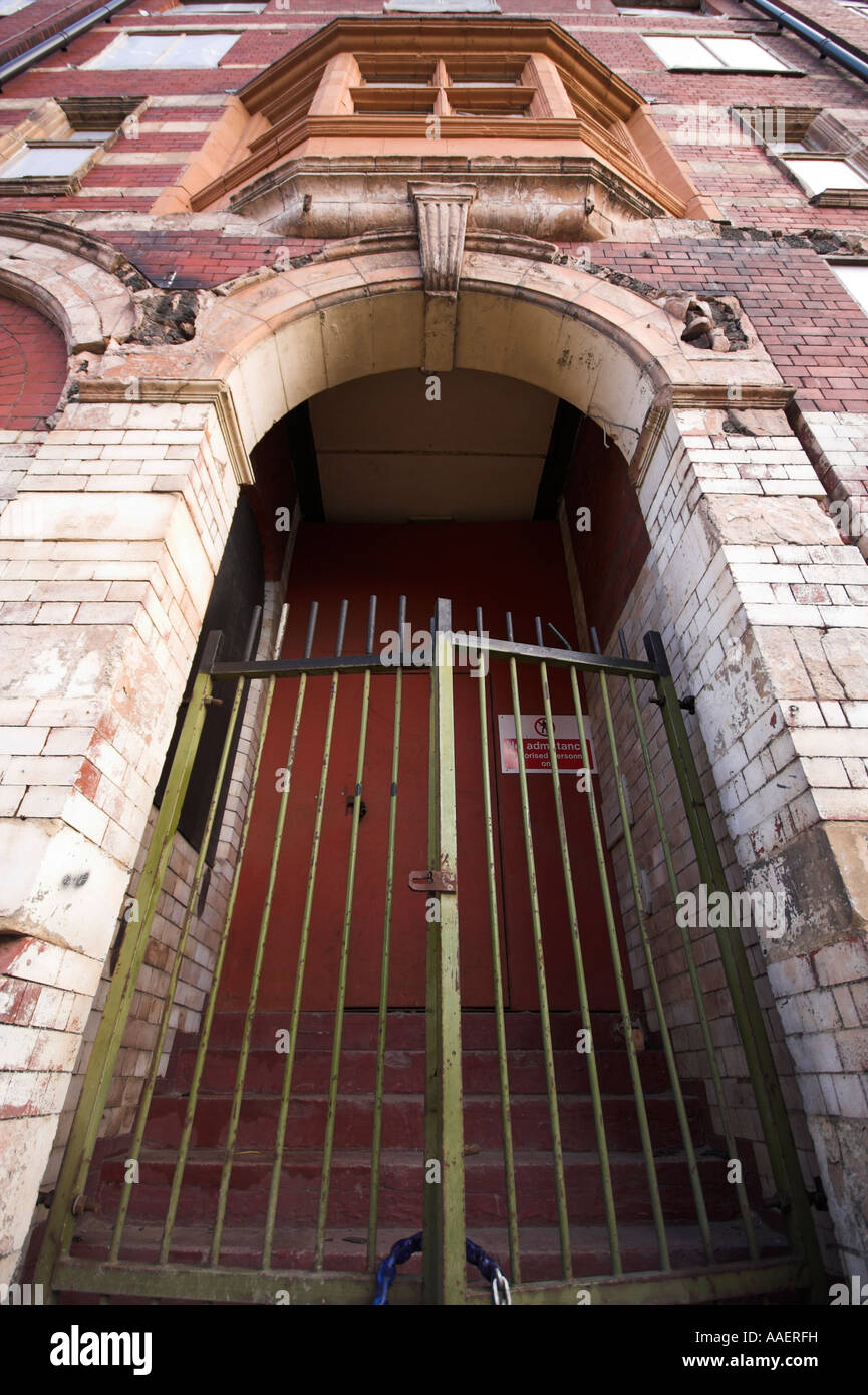 Locked gates, Jactin House, Murray Street, Ancoats, Manchester, UK ...