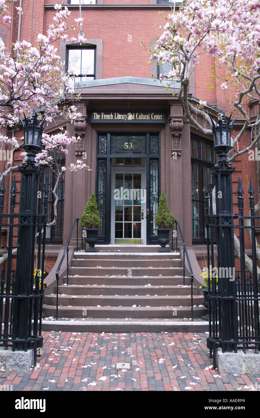 French Library in Spring Boston Massachusetts Stock Photo - Alamy
