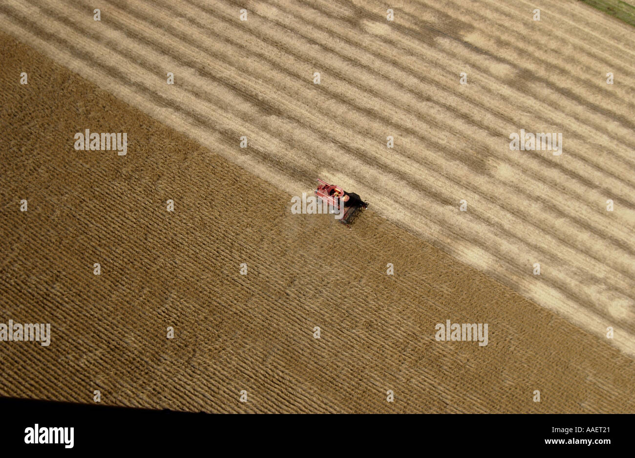 Aerial shot of farmer harvesting crops Stock Photo - Alamy