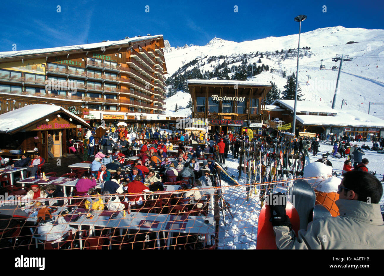 Ski resort Meribel in the French Alps France Stock Photo - Alamy