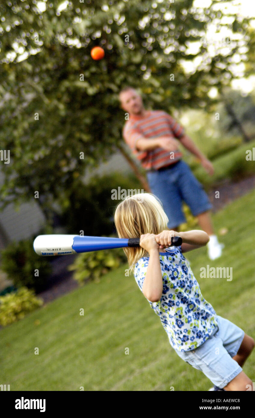 Child hitting softball hi-res stock photography and images - Alamy