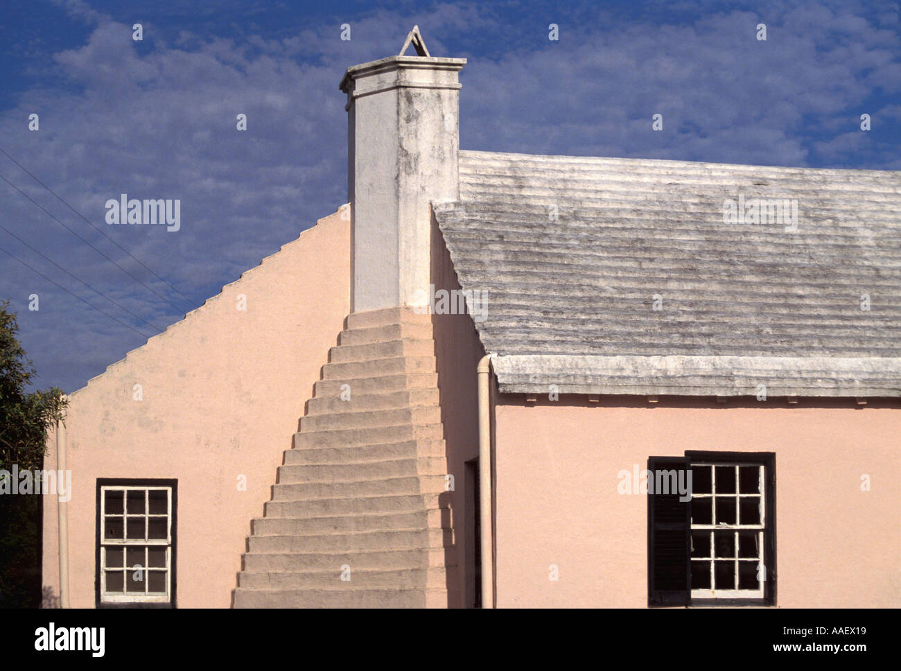 Bermuda Pink Building traditional bermudan architecture white roof ...