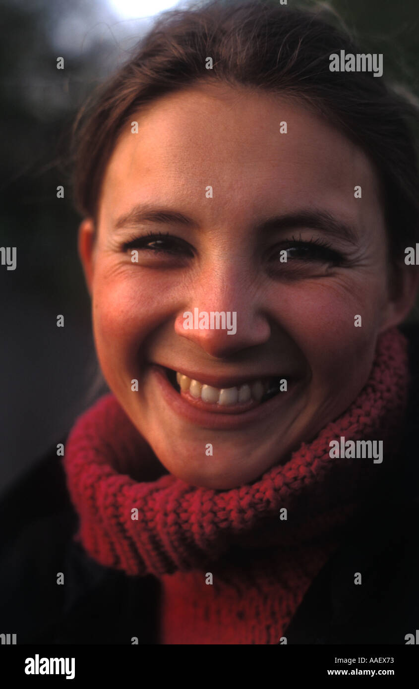Pretty young German girl smiling Stock Photo - Alamy