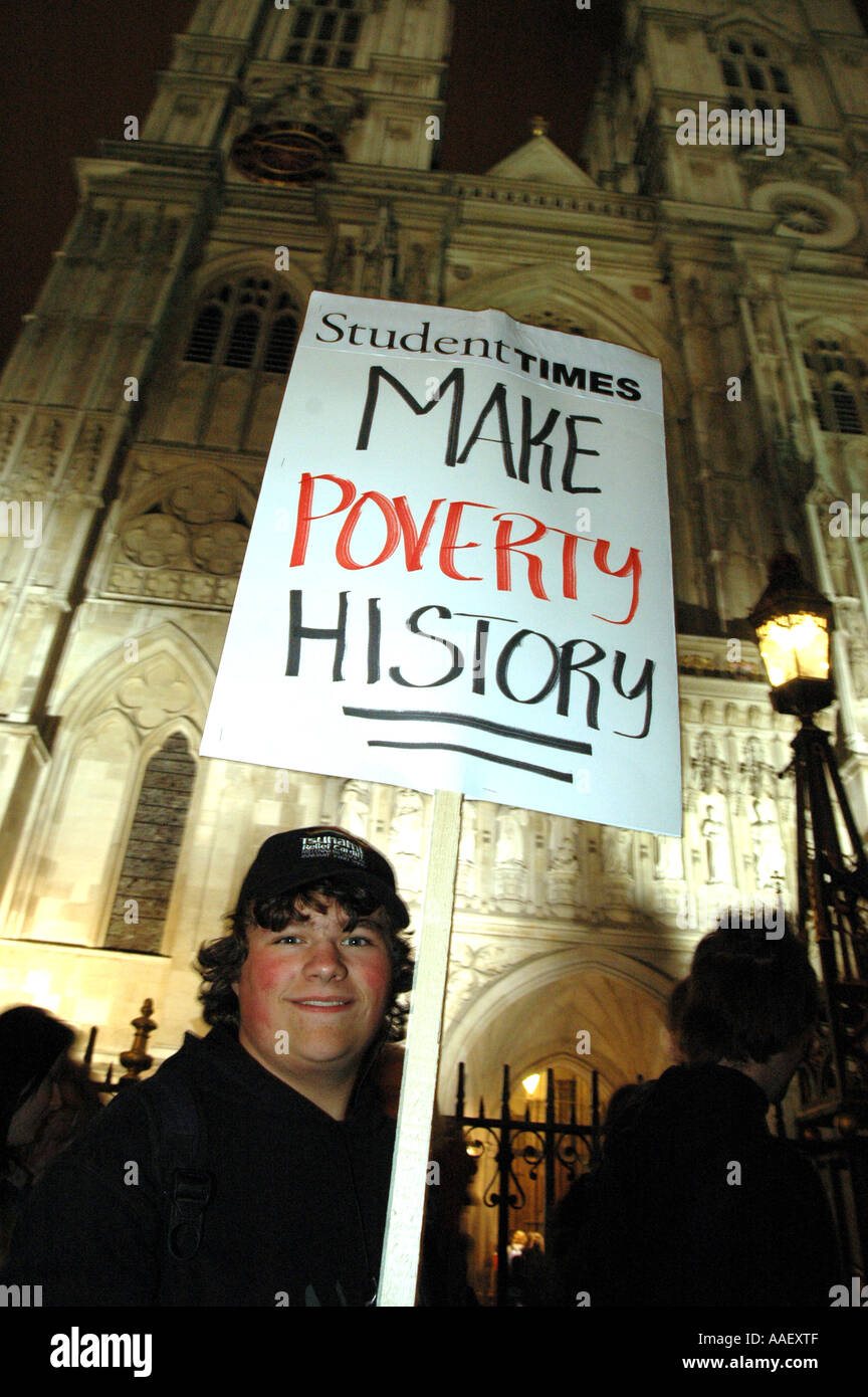 Protester at the Make Poverty History demonstration, Westminster, 2005 ...