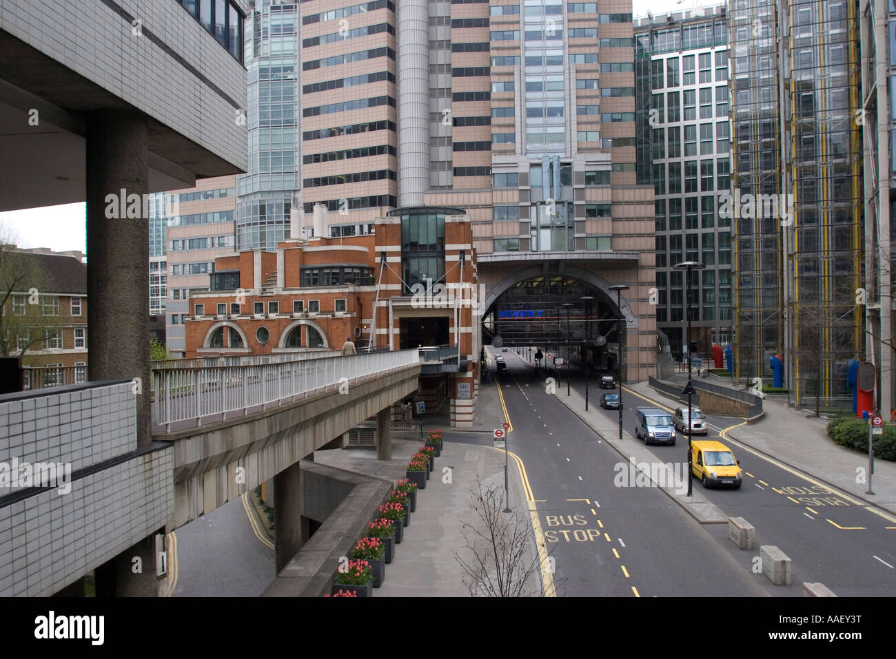 London Wall and modern buildings in the City of London GB UK Stock ...