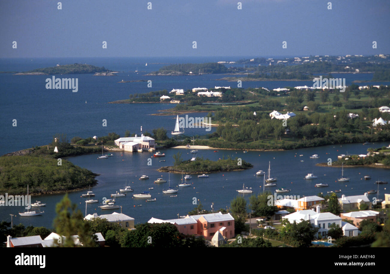 Bermuda Little Sound Overview Stock Photo - Alamy